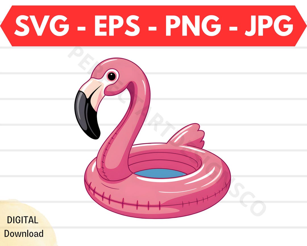 Flamingo Floatie Svg File for Cricut, Silhouette, Flamingo Floatie Clip ...