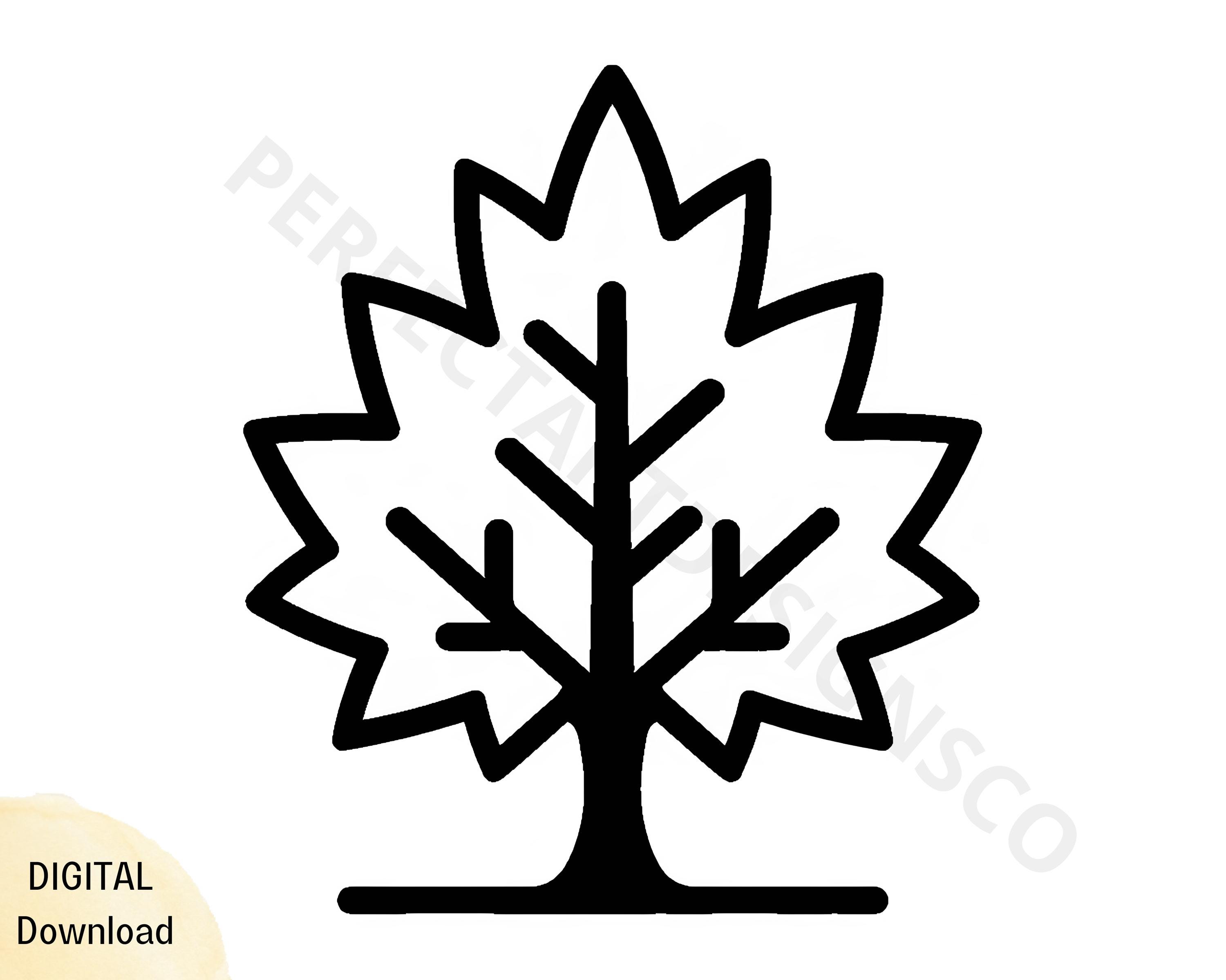 Maple Tree Outline Svg File, Maple Tree Cutting Svg File for Cricut ...