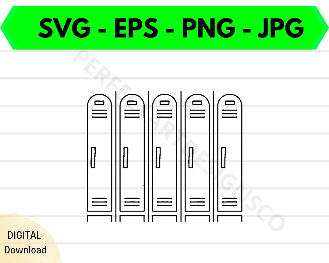 Lockers Outline Svg File, Lockers Cutting Svg File for Cricut, Lockers ...