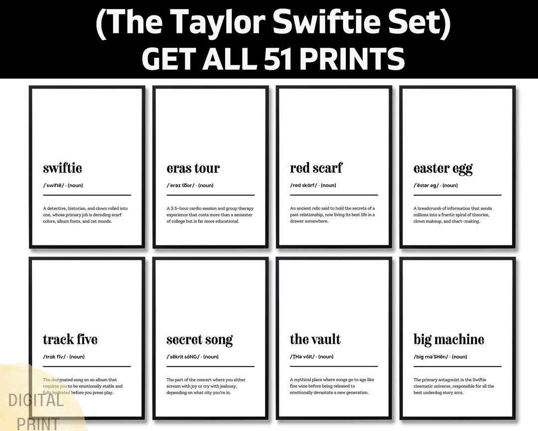 Funny Swiftie Definition Print, in My Swiftie Era Wall Art, Humorous ...