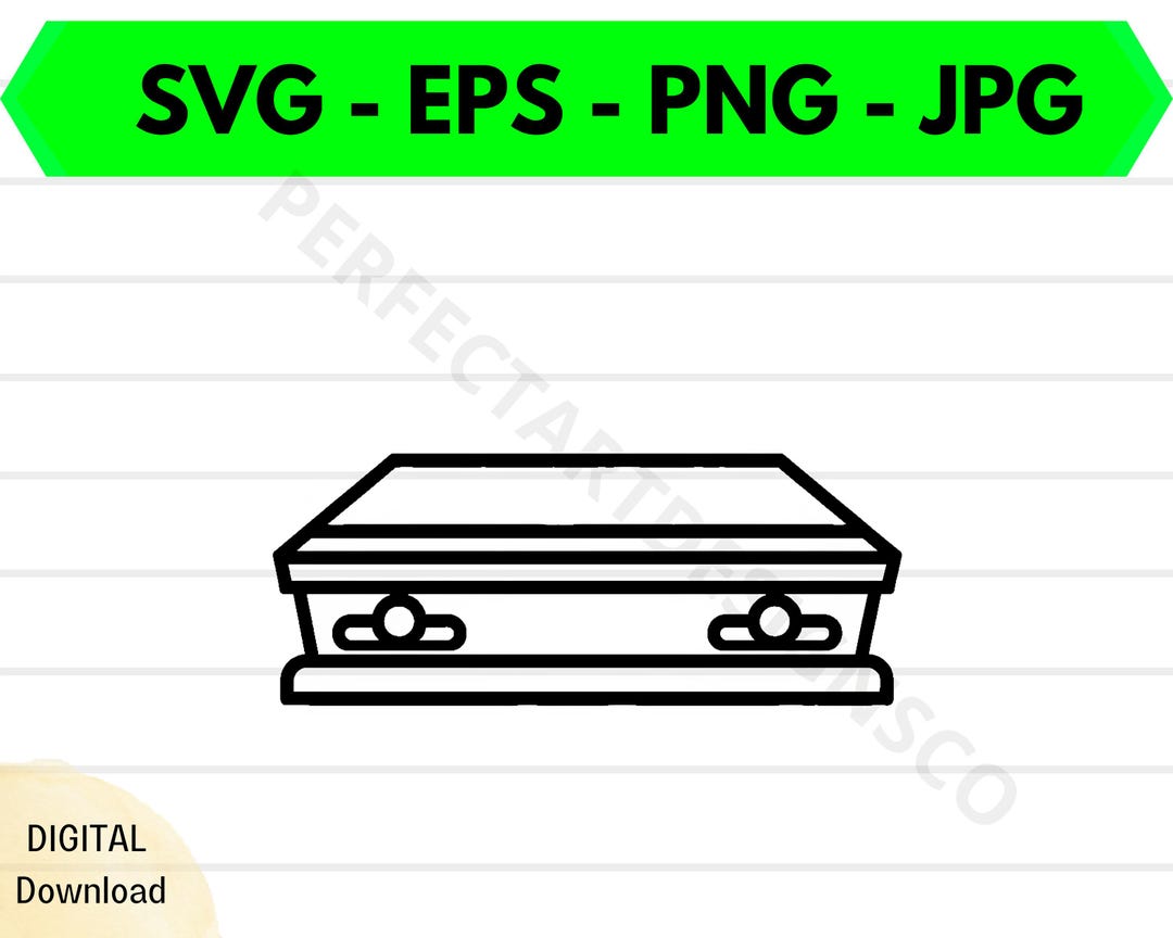 Casket Svg File, Casket Outline Svg, Casket Clipart Svg, Casket Svg Cut ...