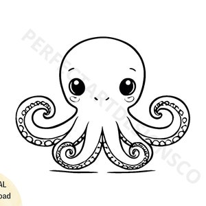 Cute Octopus Svg File, Baby Octopus Outline Svg, Octopus Clipart Svg ...