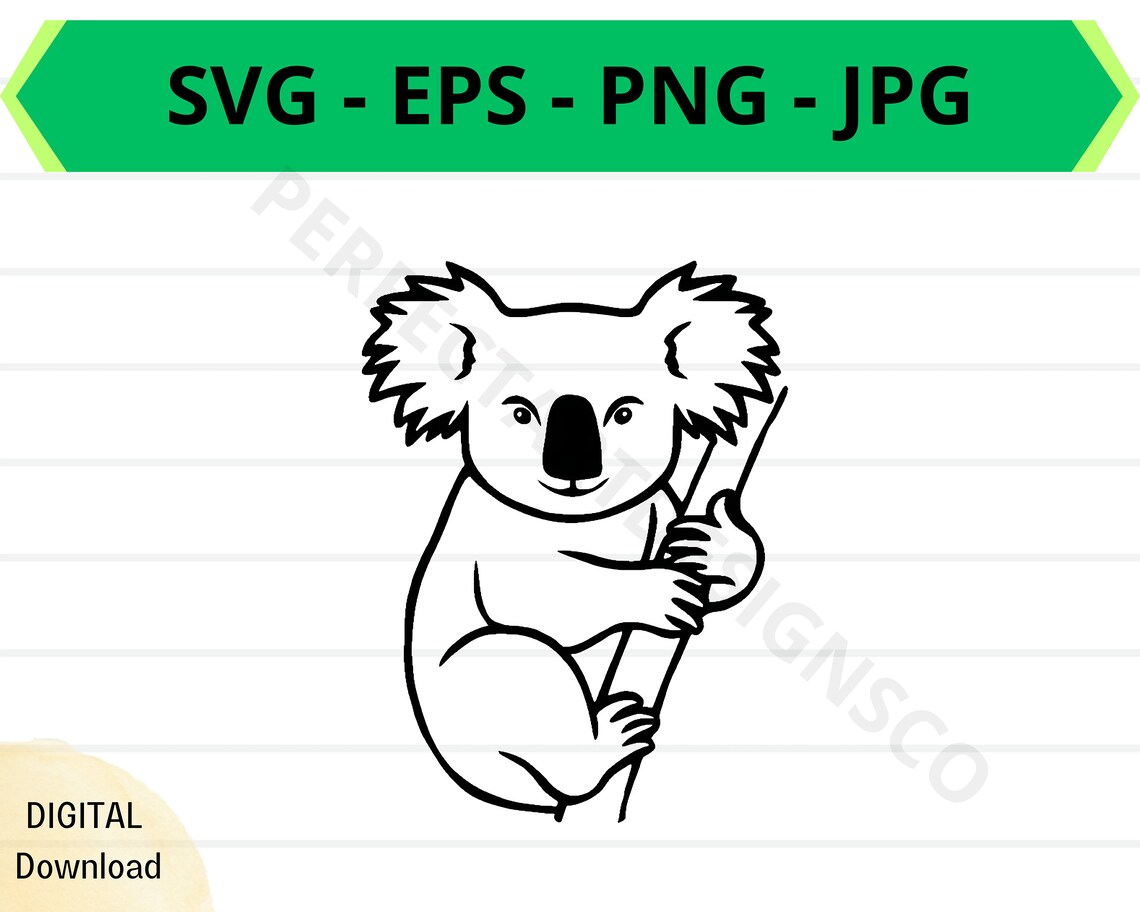 Koala Outline Svg, Koala Clipart, Koala Svg for Shirt, Svg File for ...