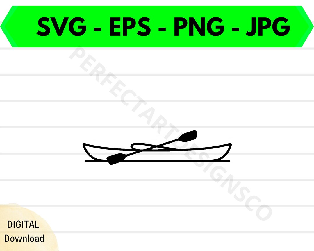 Kayak Outline Svg, Kayak Clipart, Kayak Svg for Shirt, Svg File for ...