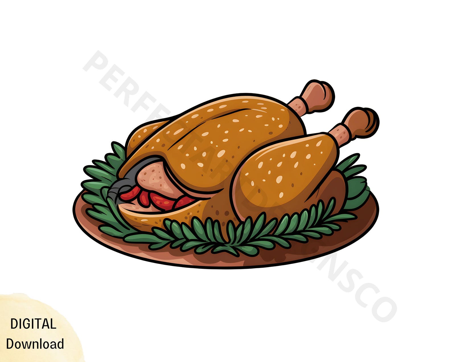 Cooked Chicken Svg File for Cricut, Silhouette, Cooked Chicken Clip Art ...