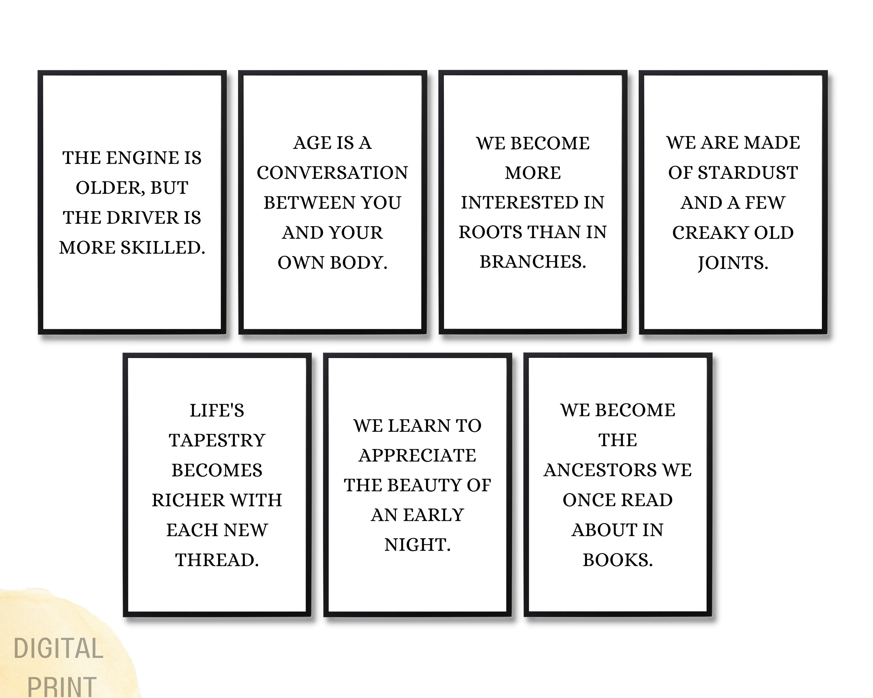 51 Funny & Wise Aging Quote Prints, Getting Older Humor Wall Art ...