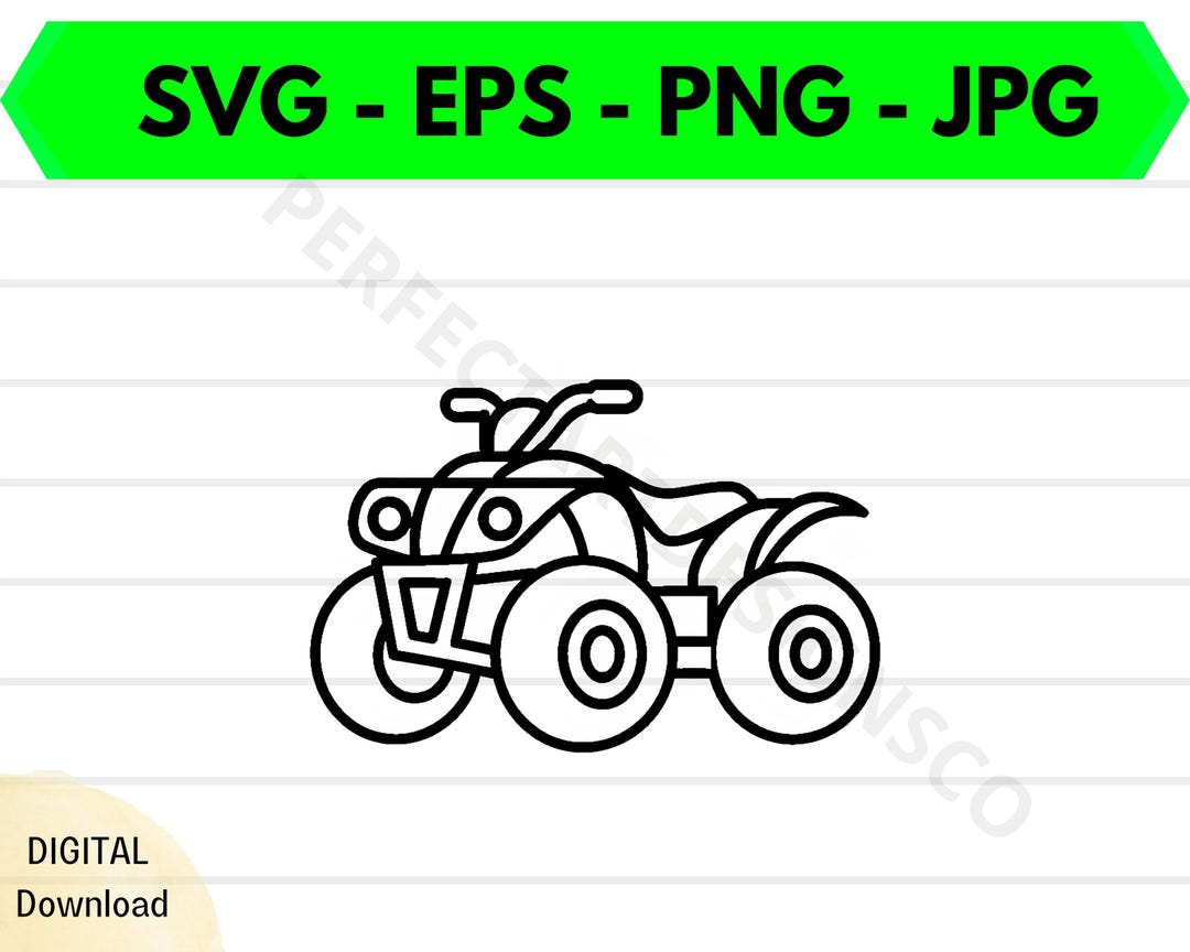Atv 4 Wheeler Outline Svg File, Atv 4 Wheeler Cutting Svg File for ...