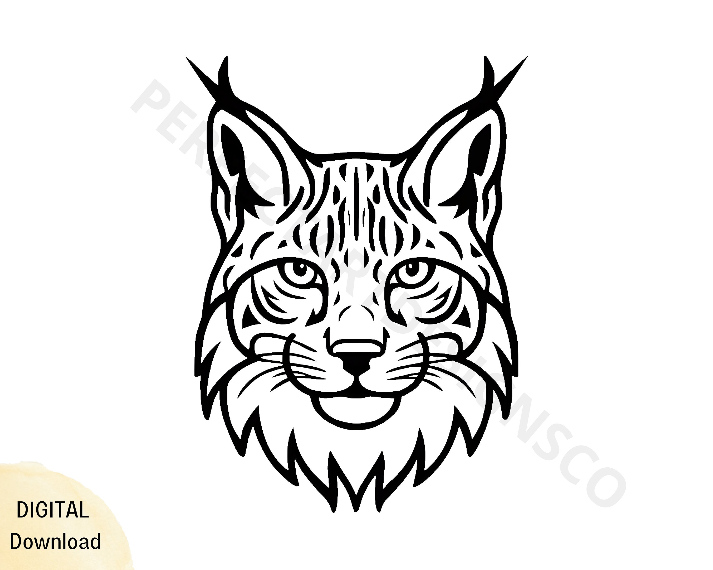Lynx Outline Svg, Lynx Clipart, Lynx Svg for Shirt, Svg File for Cricut ...
