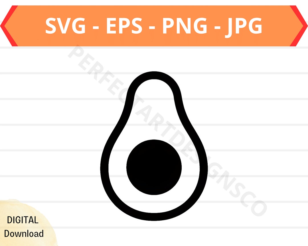 Avocado Outline Svg, Avocado Fruit Clipart, Avocado Svg for Shirt, Svg ...