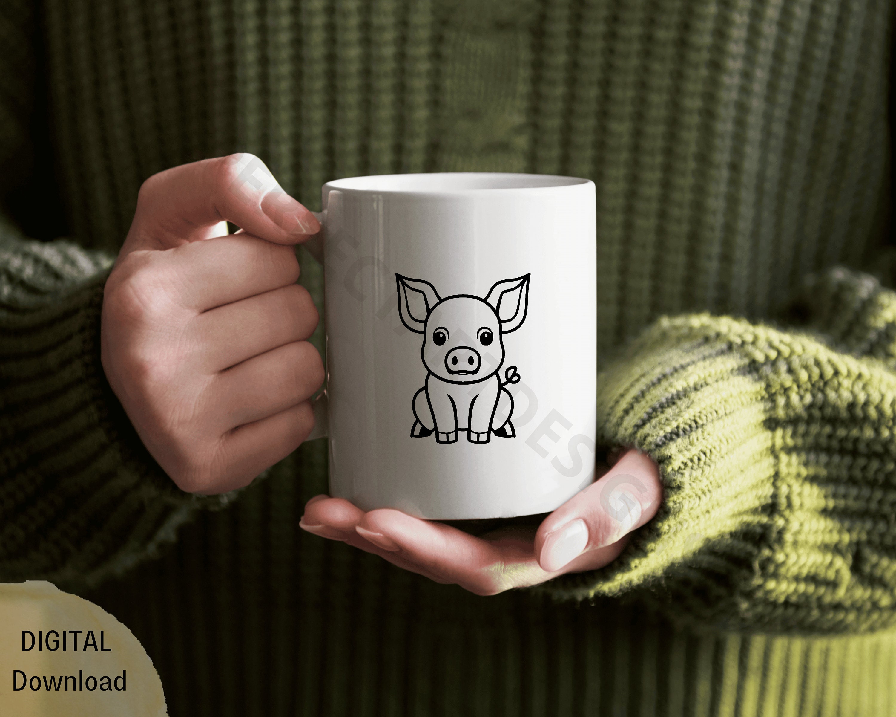 Piglet Outline Svg, Piglet Clipart, Piglet Svg for Shirt, Svg File for ...