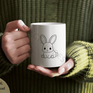 Cute Bunny Svg File, Baby Bunny Outline Svg, Bunny Clipart Svg, Bunny ...