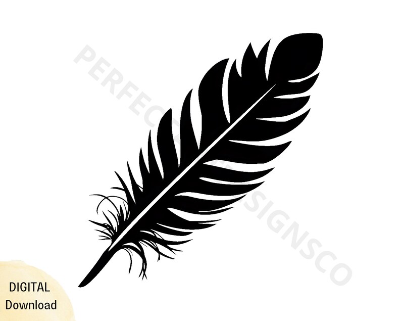 Crow Feather Silhouette Svg File, Crow Feather Cutting Svg File Cricut ...