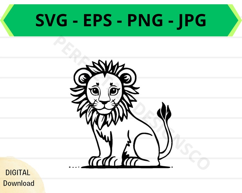 Lion Cub Outline Svg, Lion Cub Clipart, Lion Cub Svg for Shirt, Svg ...