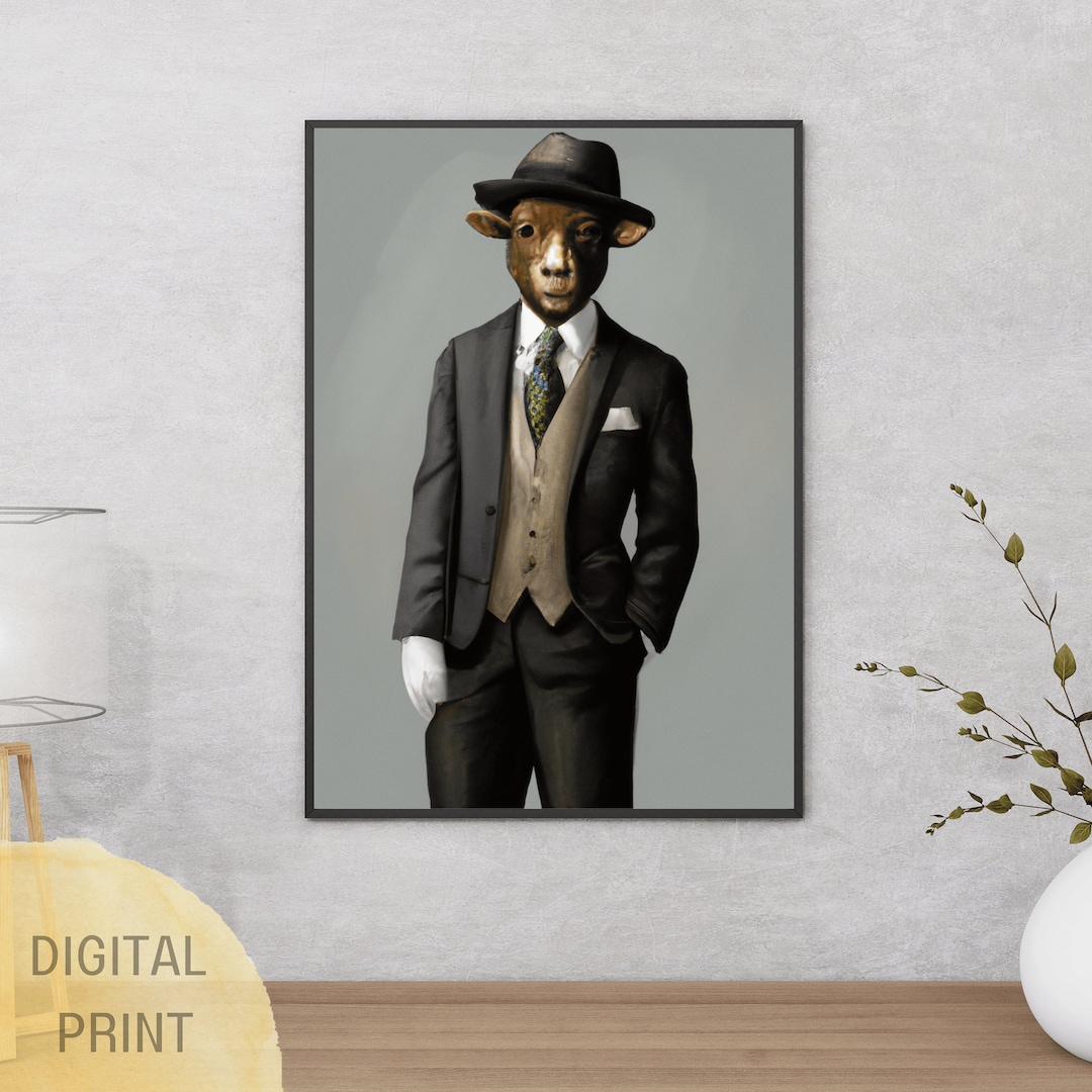 Sheep Wall Art Print, Sheep Gifts, Charming Farm Animal Illustration ...