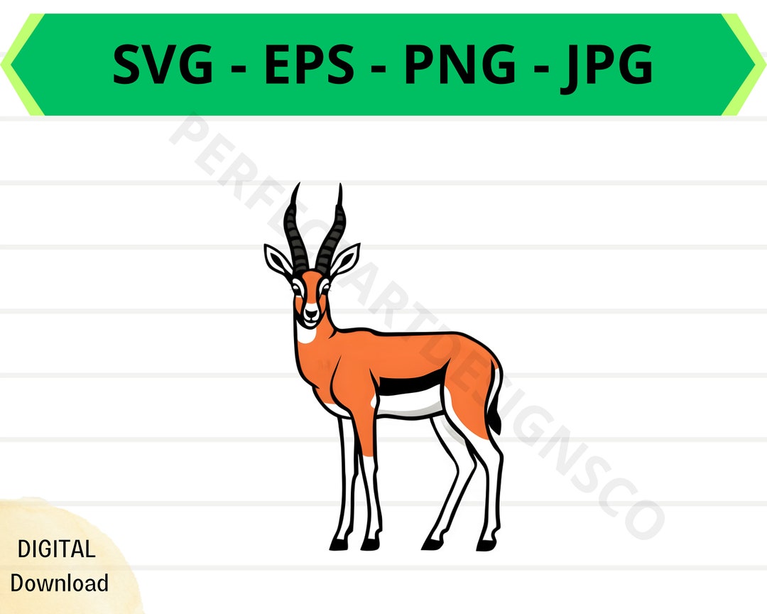 Gazelle Svg, Gazelle Clipart, Gazelle Svg para Camiseta, Arquivo Svg ...