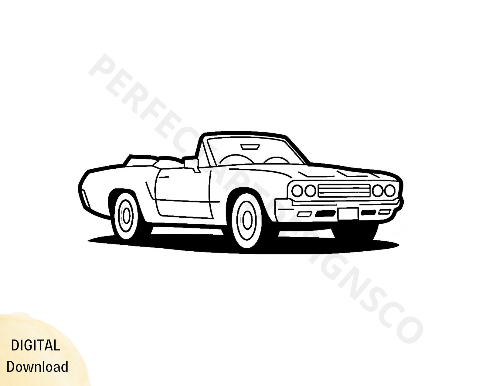Convertible Outline Svg, Convertible Clipart, Convertible Svg for Shirt ...