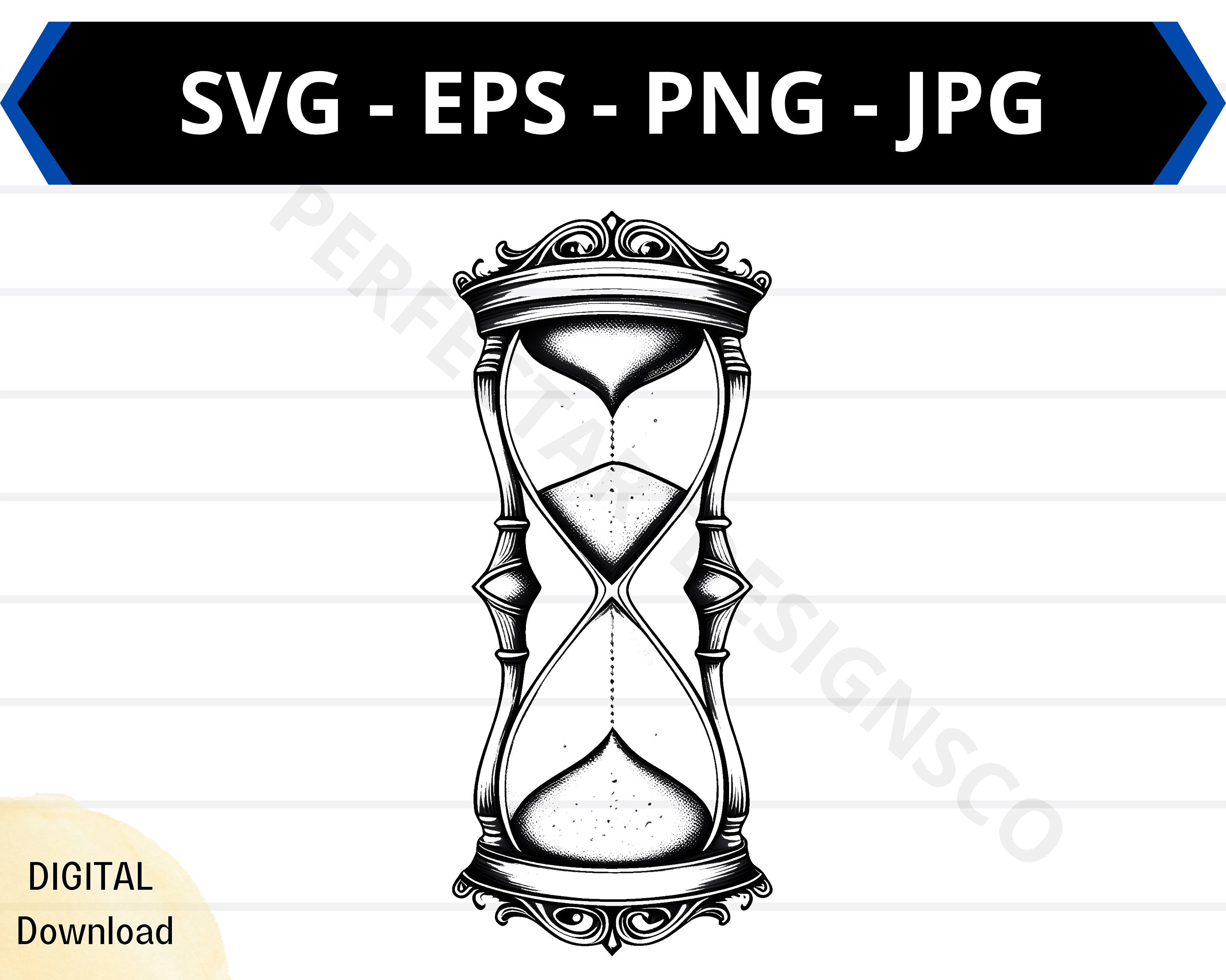 Hourglass Vector Image Clipart, Hourglass Svg Hourglass Cutting File ...
