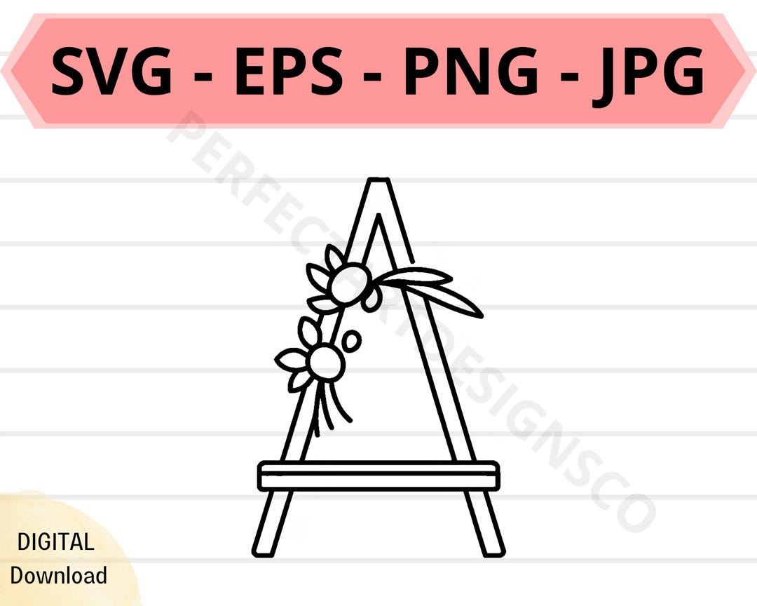 Gold Easel for Wedding Symbol Svg Cutfile, Gold Easel for Wedding Sign ...