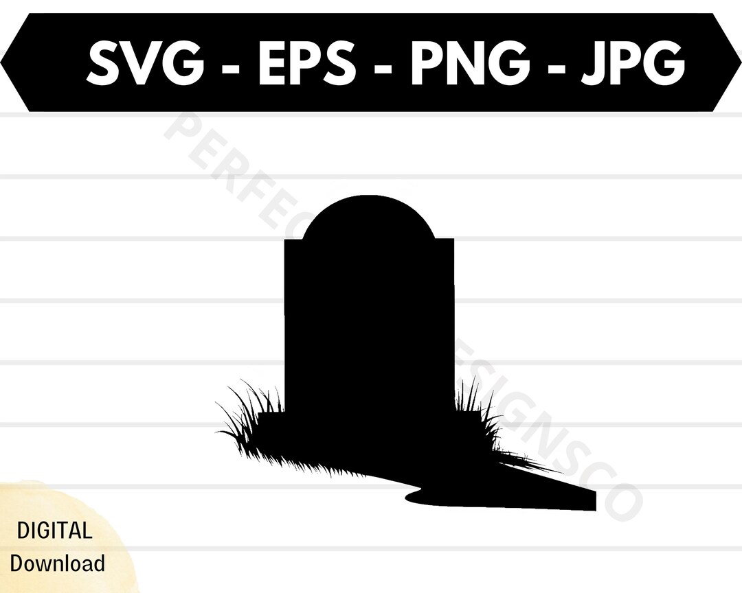Blank Headstone Silhouette Svg, Blank Headstone Clipart, Blank ...