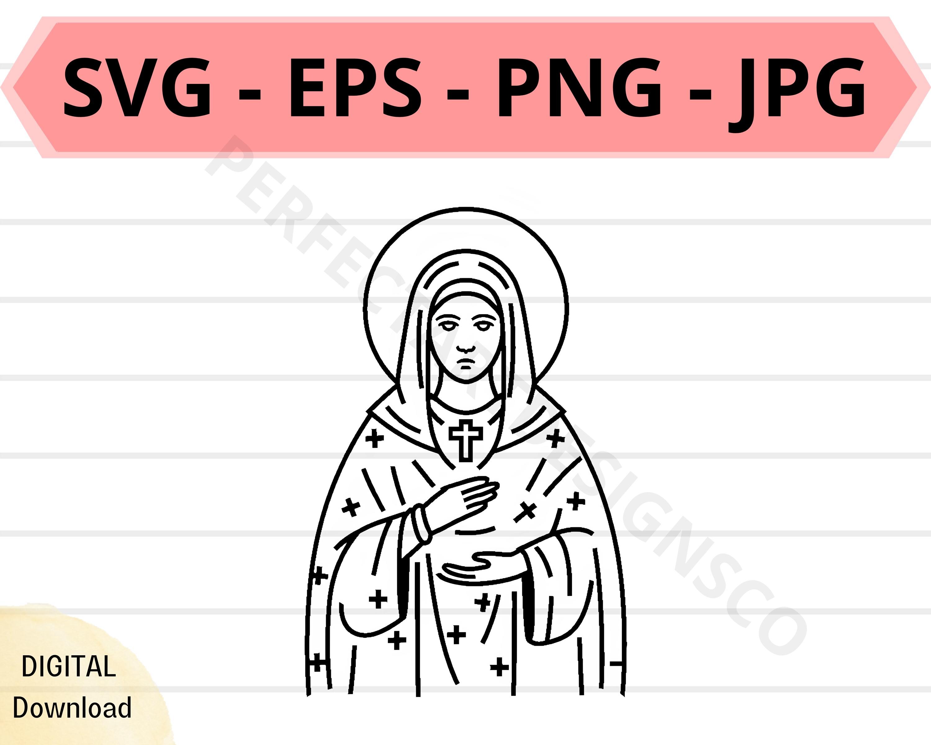 St Mary Coptic Icon Svg Cut File for Cricut, Silhouette, St Mary Coptic ...
