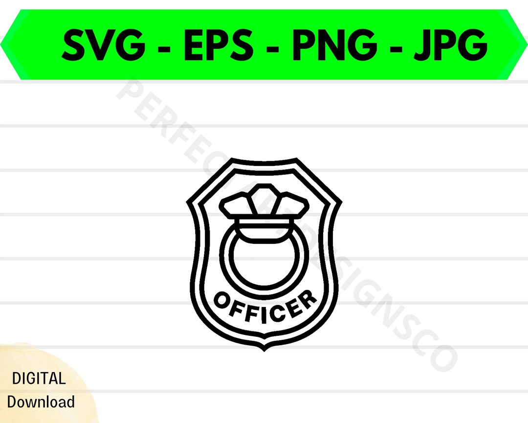 Officer Badge Outline Svg, Officer Badge Clipart, Officer Badge Svg for ...