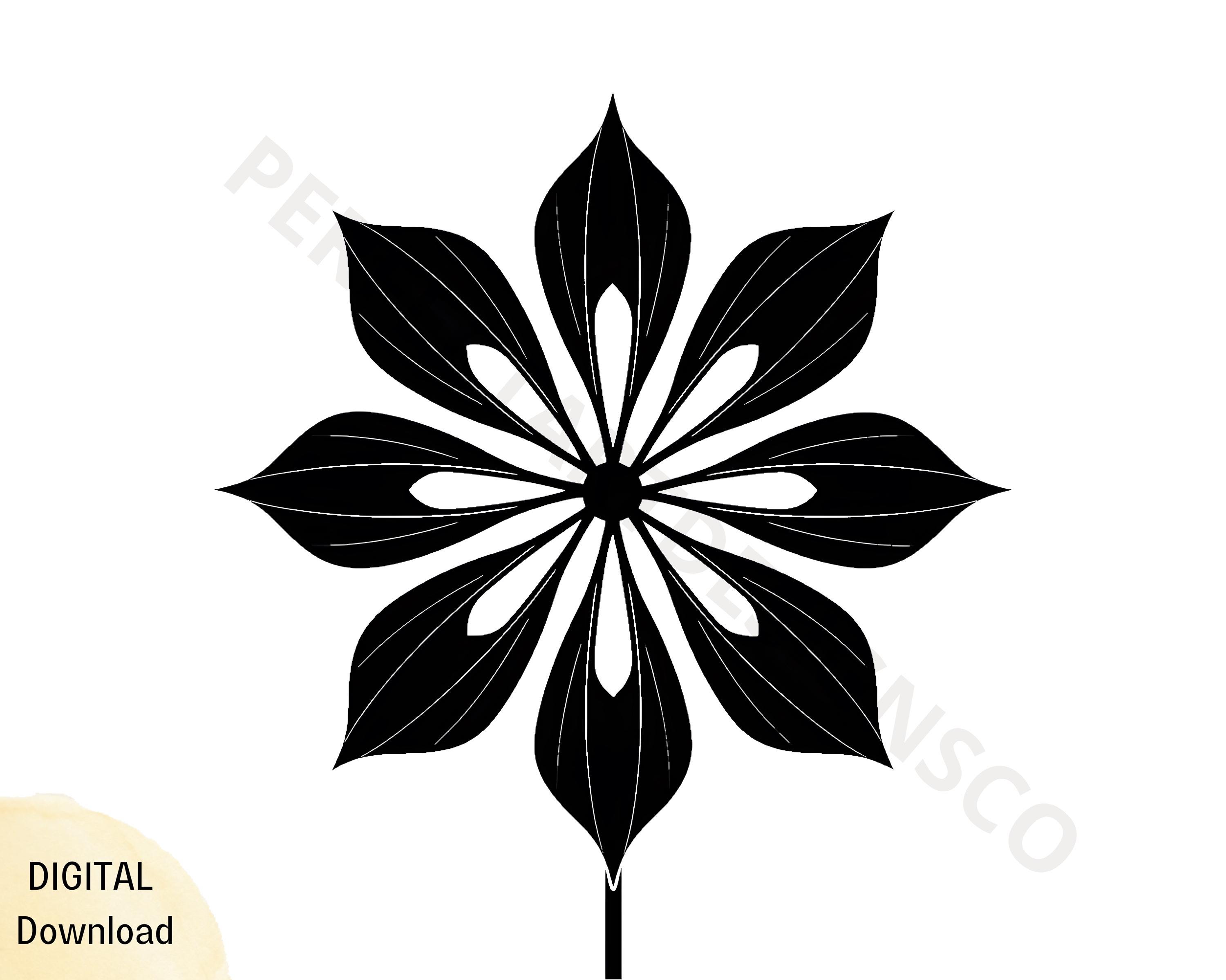 Columbine Flower Silhouette Svg File, Columbine Flower Cutting Svg File ...