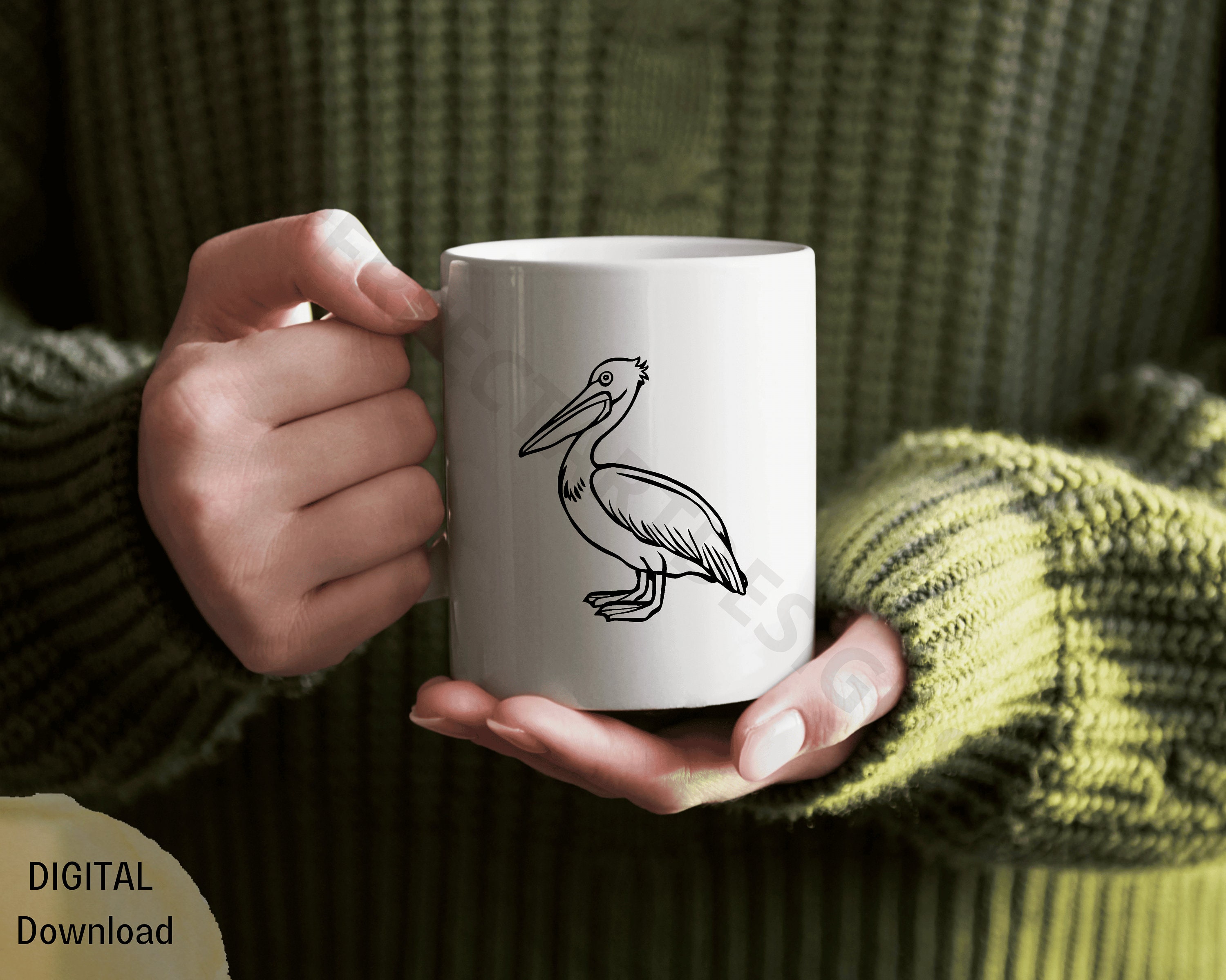 Pelican Outline Svg, Pelican Clipart, Pelican Svg for Shirt, Svg File ...