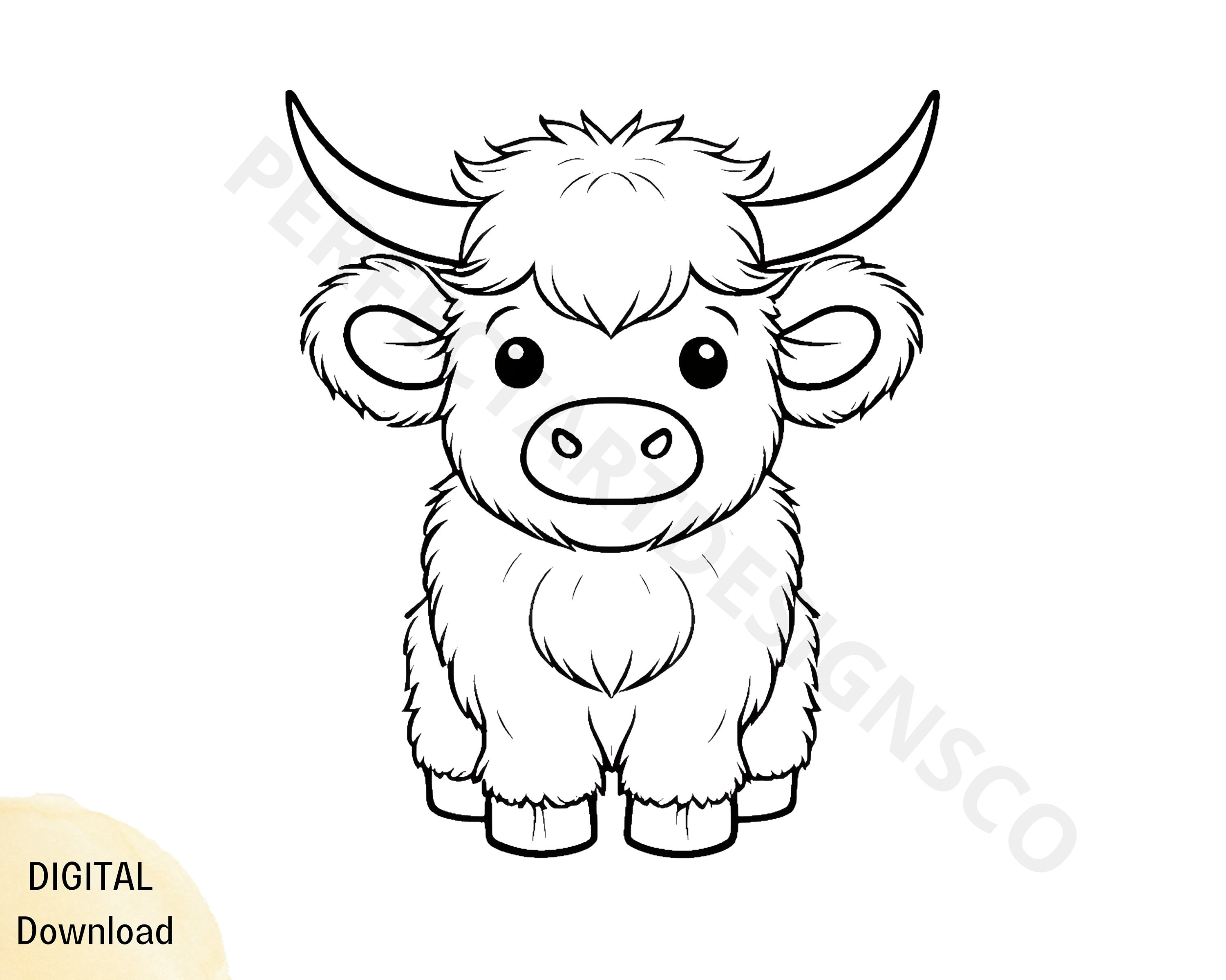 Cute Yak Svg File, Baby Yak Outline Svg, Yak Clipart Svg, Yak Svg Cut Files for Cricut and ...