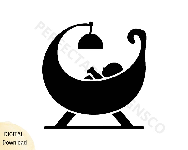 Cradle Silhouette Svg File, Cradle Outline Clipart Svg, Cradle Cutting ...