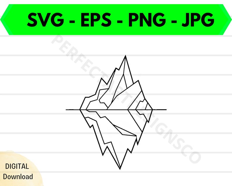 Iceberg Outline Svg, Iceberg Clipart, Iceberg Svg for Shirt, Svg File ...