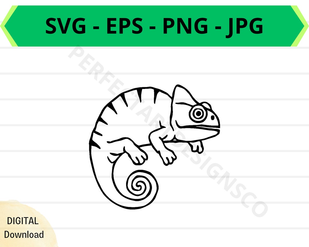 Chameleon Outline Svg, Chameleon Clipart, Chameleon Svg for Shirt, Svg ...