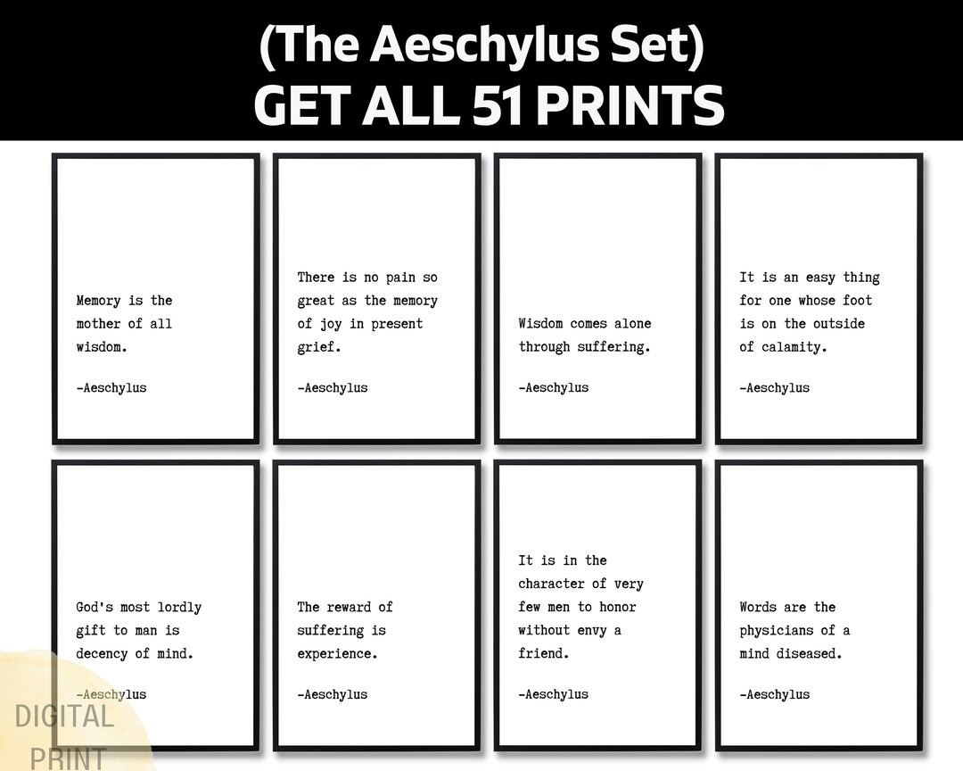 51 Aeschylus Quotes, Printable Greek Tragedy Wall Art, Ancient ...