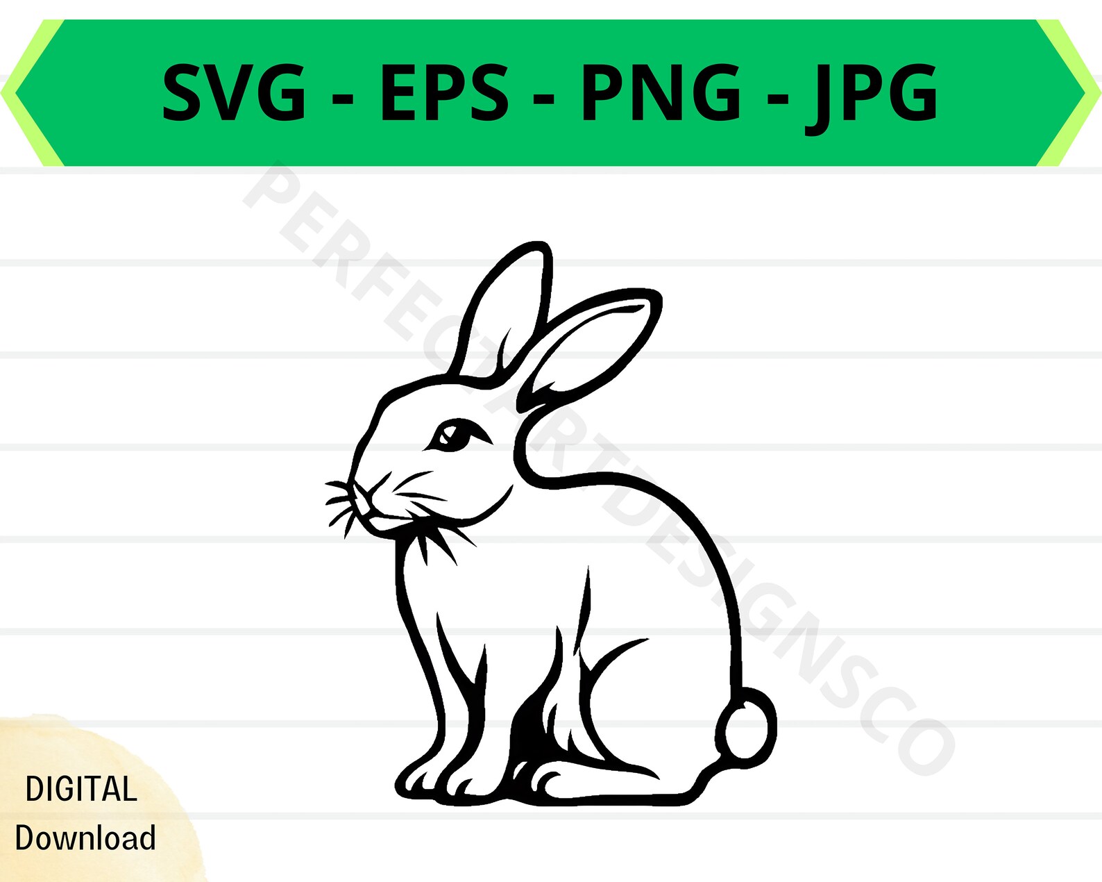 Bunny Outline Svg, Bunny Clipart, Bunny Svg for Shirt, Svg File for ...