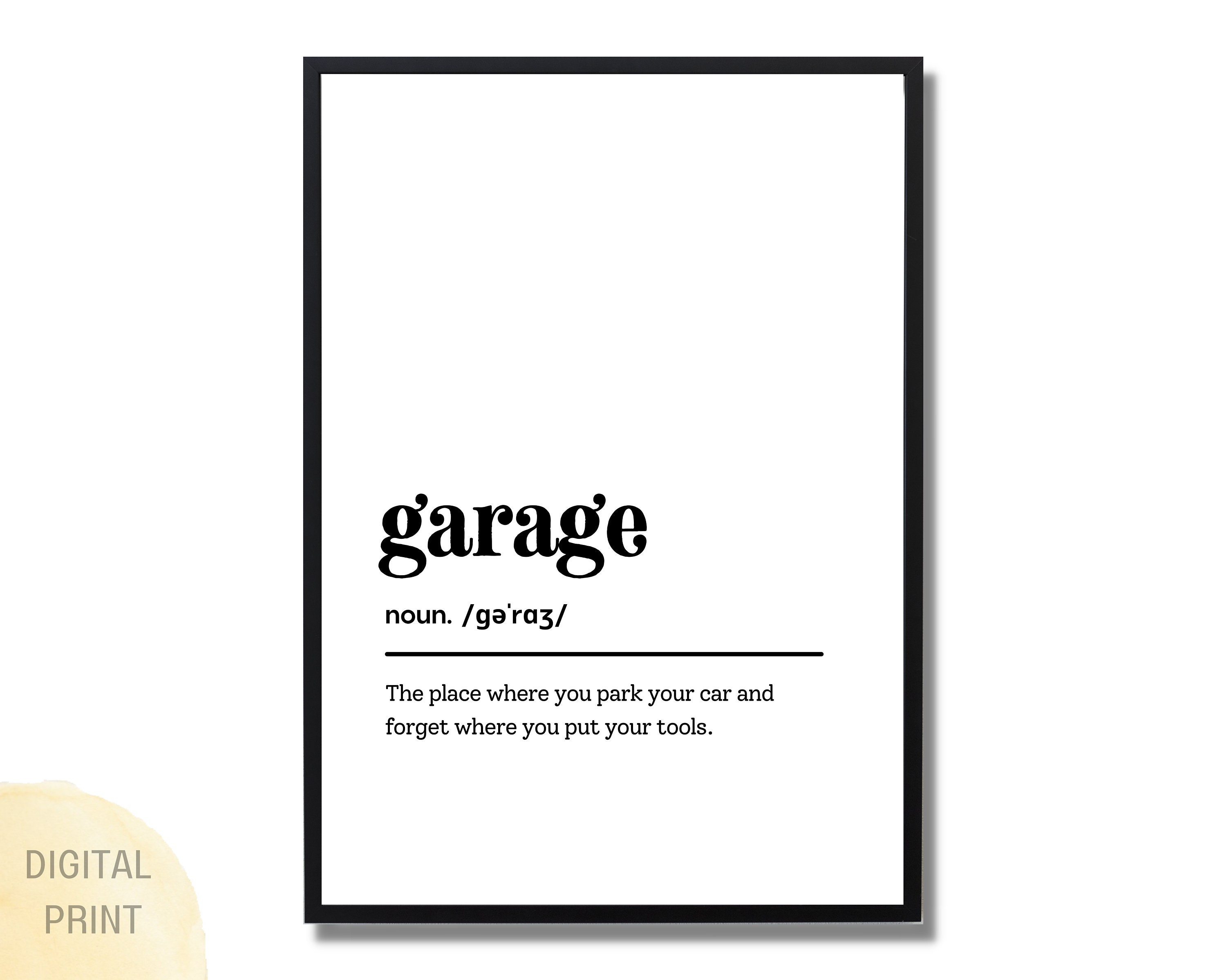 Garage Wall Decor, Set of 15 Prints, Man Cave Garage Decor, Garage ...