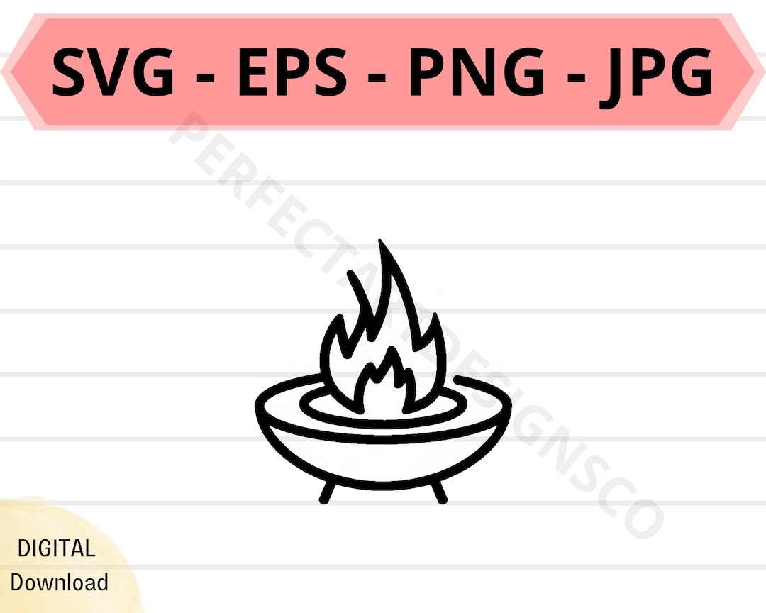 Fire Pit Icon Svg Cut File for Cricut, Silhouette, Fire Pit Sign ...