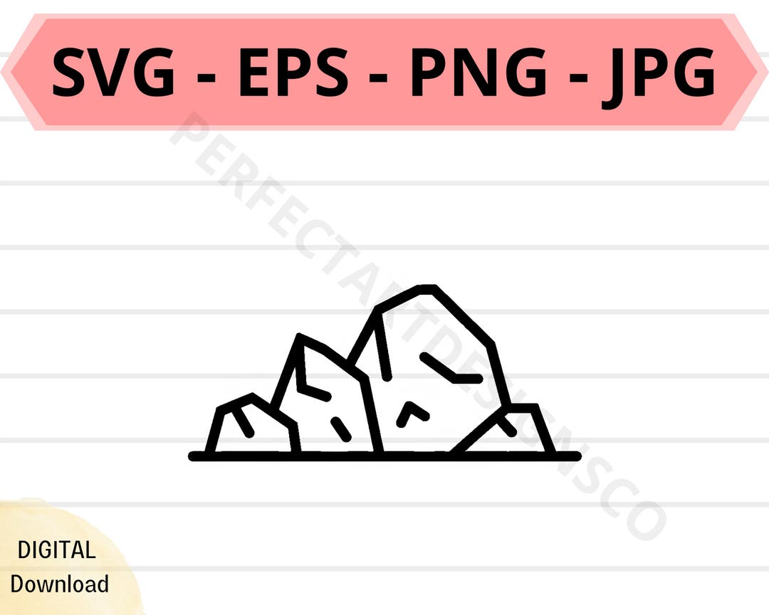 Rocks Icon Svg Cut File for Cricut, Silhouette, Rocks Sign Cutfile ...