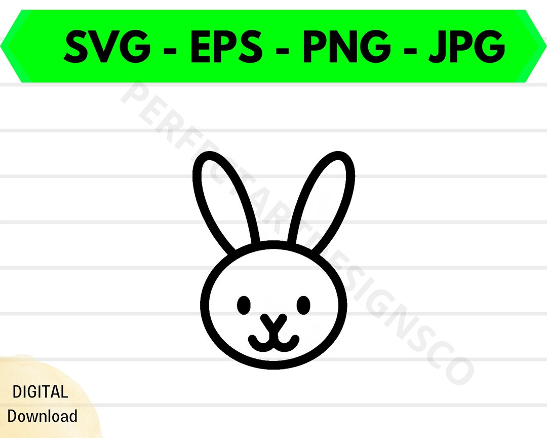 Rabbit Head Outline Svg, Rabbit Head Clipart, Rabbit Head Svg for Shirt ...