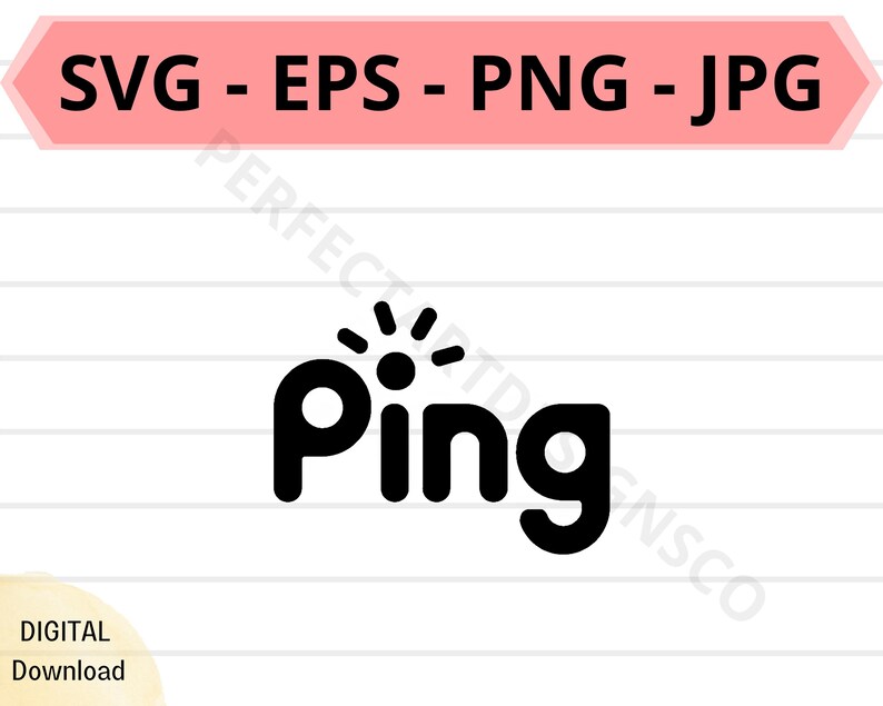 Ping Icon Svg Cut File for Cricut, Silhouette, Ping Sign Cutfile, Ping ...
