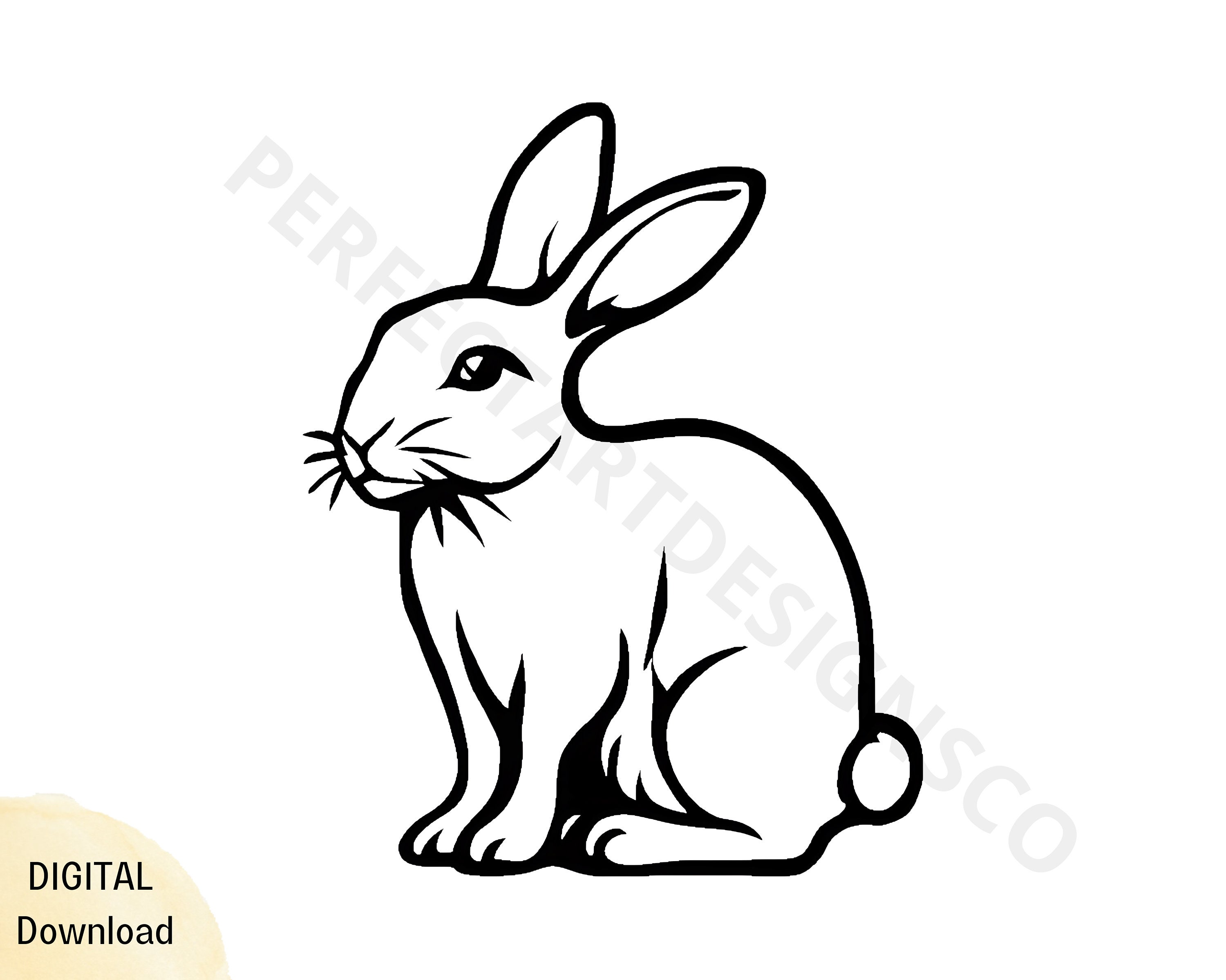 Bunny Outline Svg, Bunny Clipart, Bunny Svg for Shirt, Svg File for ...