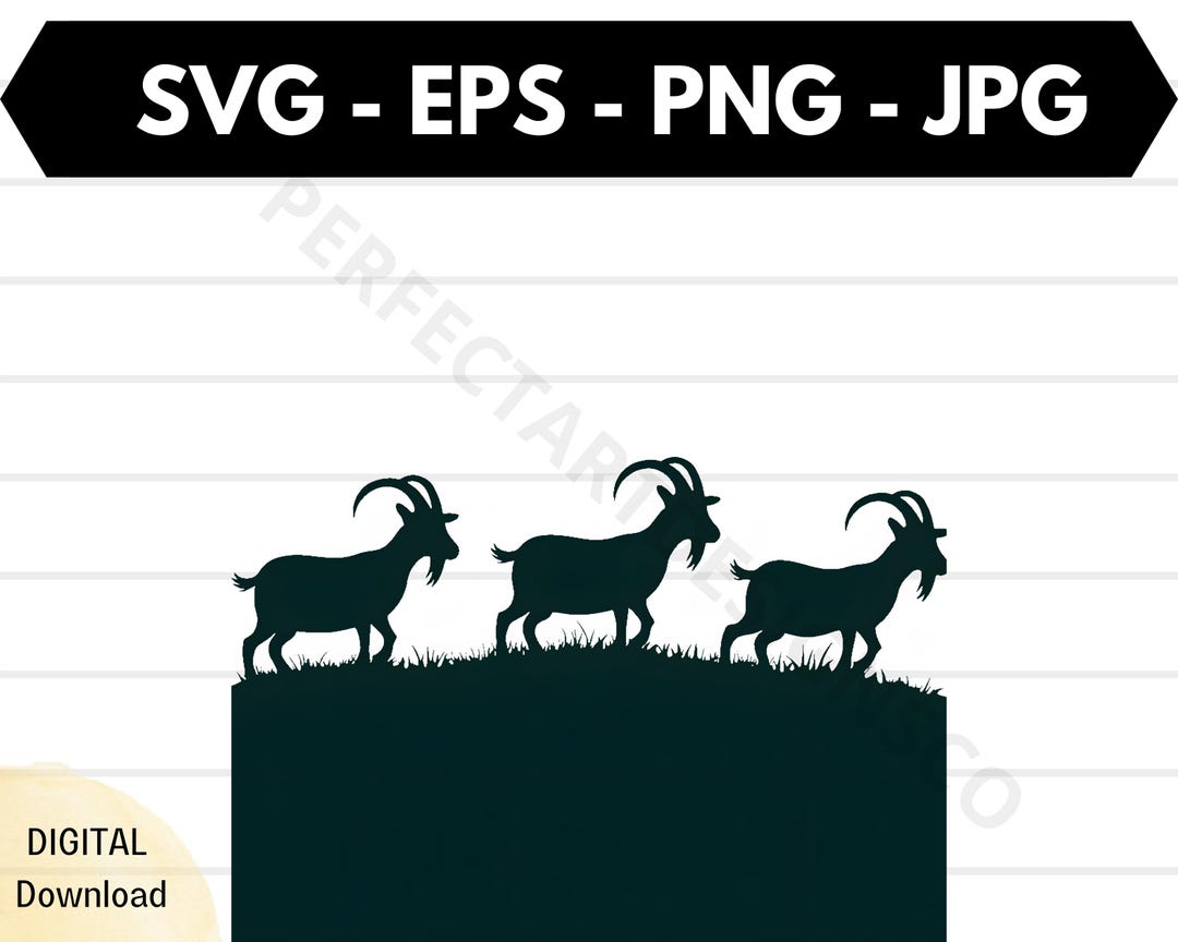 3 Billy Goats Gruff Silhouette Svg, 3 Billy Goats Gruff Outline, 3 ...