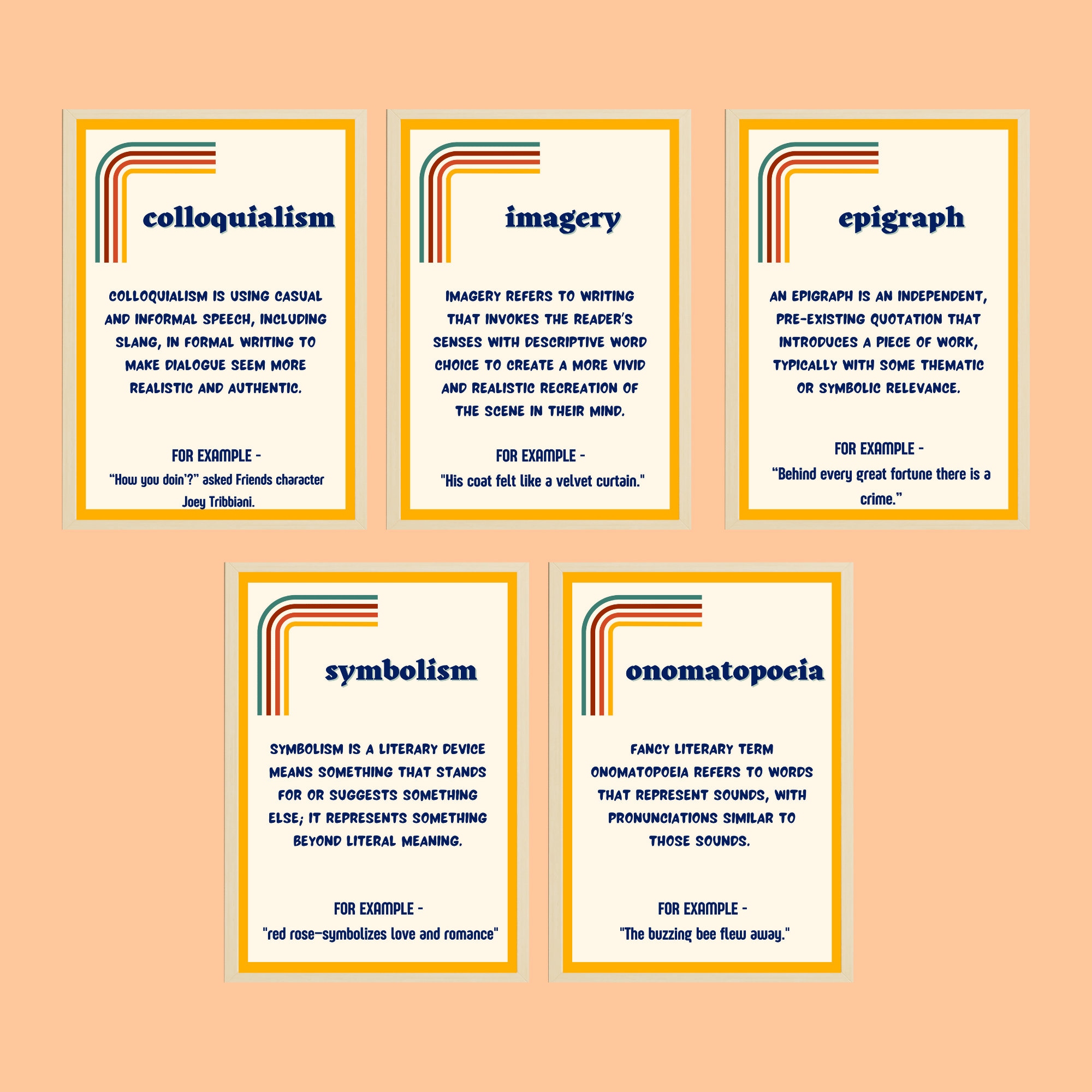 Literary Poetic Device Posters Set Bundle of 20 English - Etsy