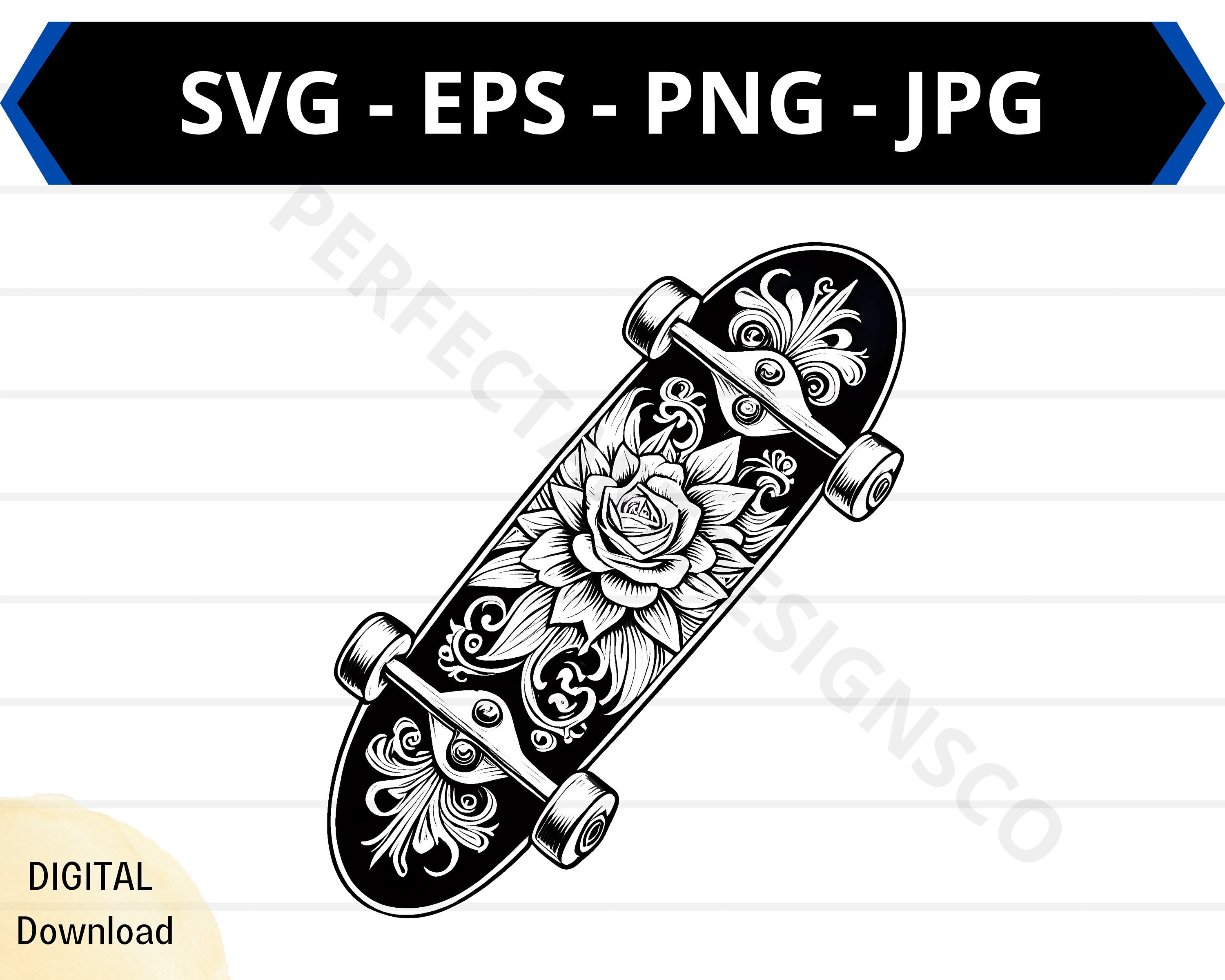 Skateboard Vector Image Clipart, Skateboard Svg Skateboard Cut File ...