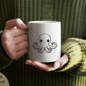 Cute Octopus Svg File, Baby Octopus Outline Svg, Octopus Clipart Svg ...