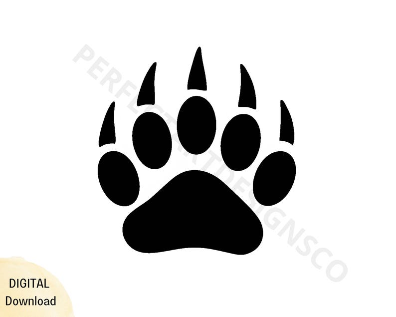 Bear Paw Outline Svg File, Bear Paw Cutting Svg File for Cricut, Bear ...