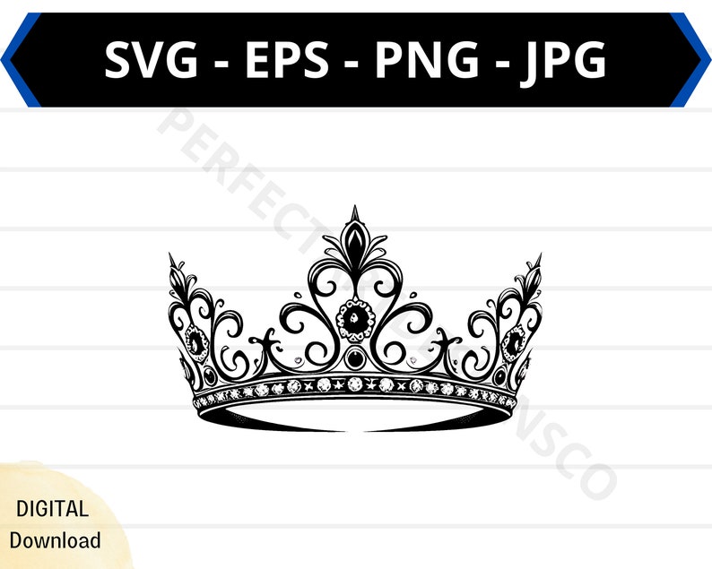 Tiara Vector Image Clipart, Tiara Svg Tiara Cutting File Cricut ...