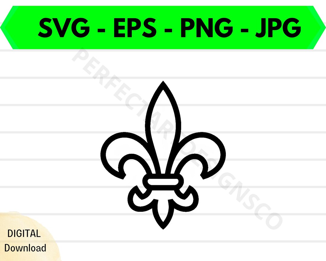 Fleur De Lis Outline Svg File, Fleur De Lis Cutting Svg File for Cricut ...
