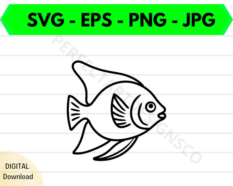 Angelfish Svg File, Angelfish Outline Svg, Angelfish Clipart Svg ...
