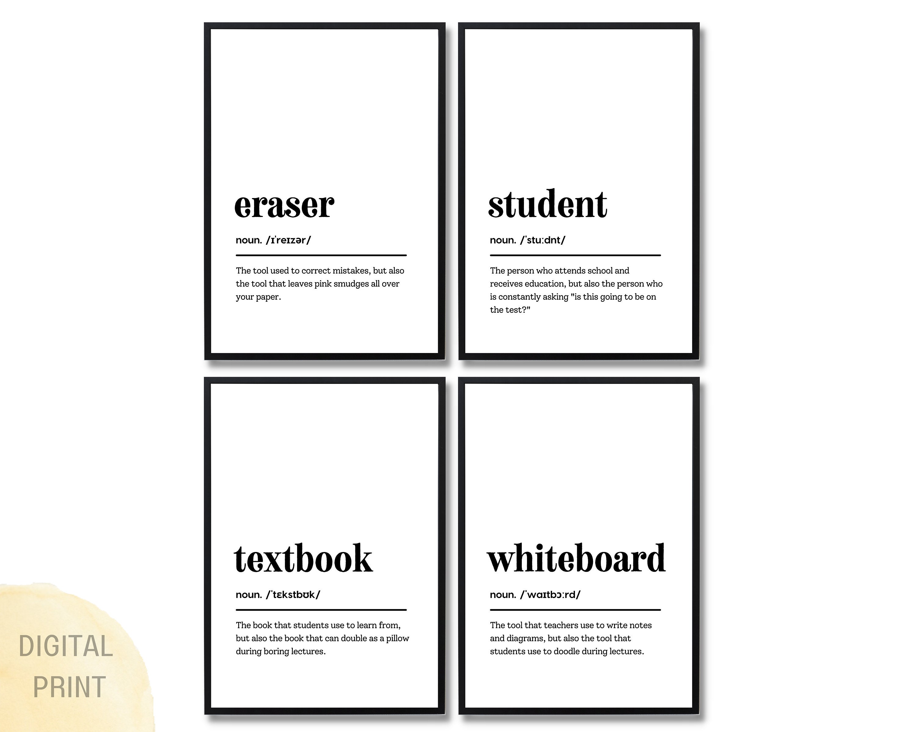 Classroom Wall Art Decor, Classroom Funny Wall Decor Printable Set of ...