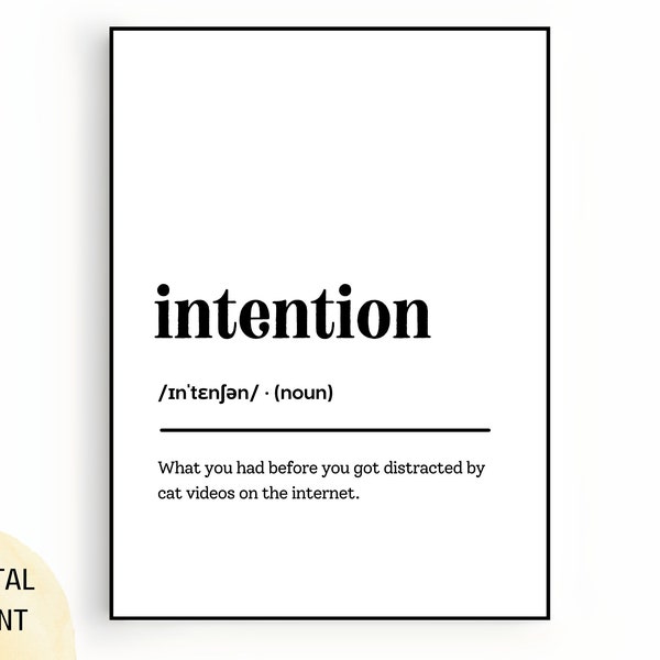 Intention Poster - Etsy