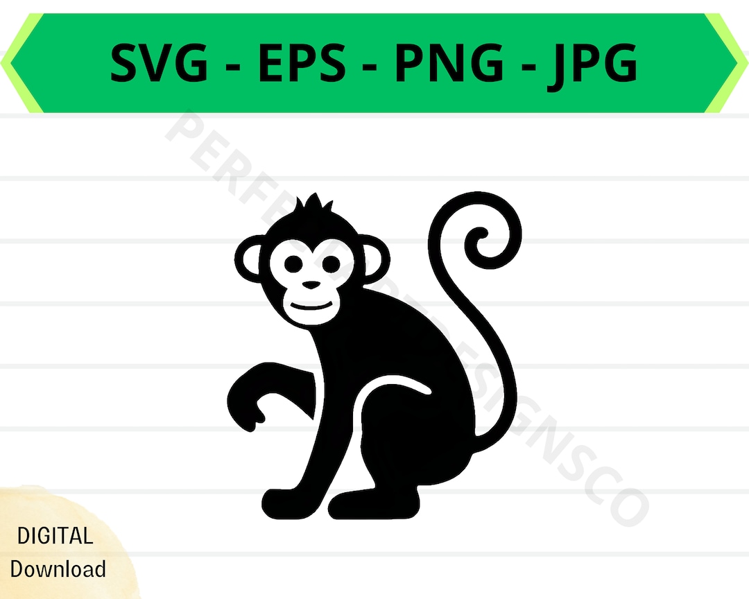 Monkey Outline Svg, Monkey Clipart, Monkey Svg for Shirt, Svg File for ...